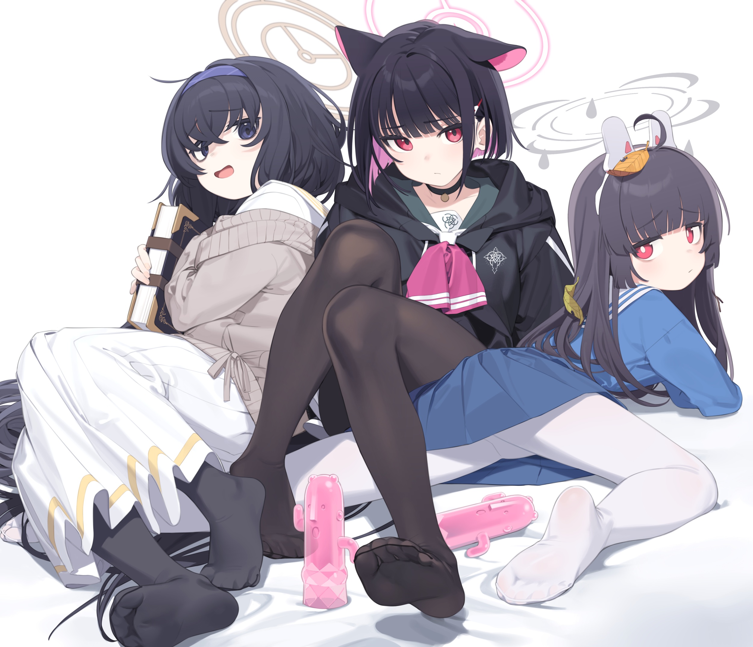 kaniman blue archive kasumizawa miyu kozeki ui kyouyama kazusa animal ears bunny ears dildo feet ...